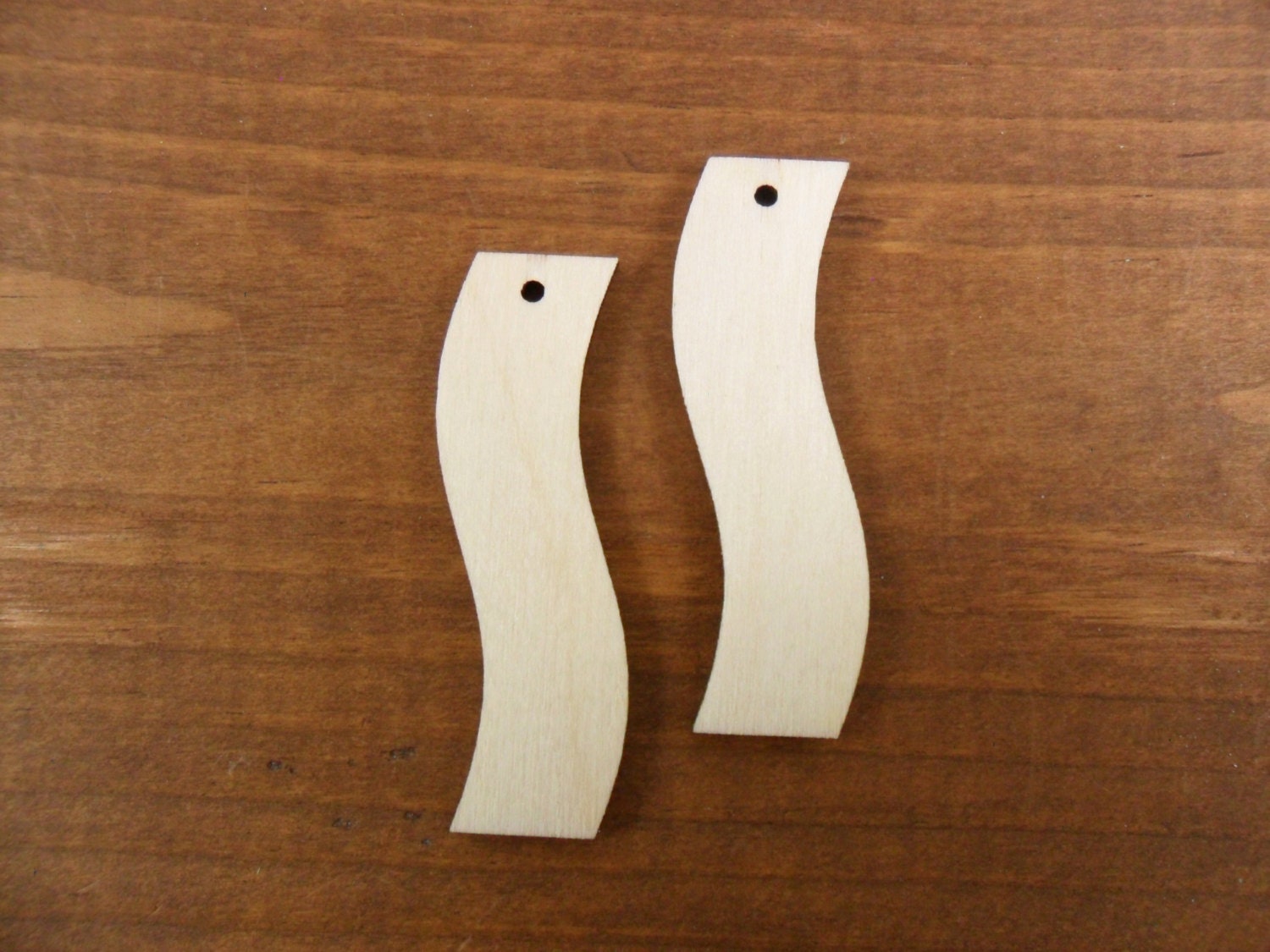 Wavy Rectangle Wood Earring Blanks 2 X 1/2 X - Etsy