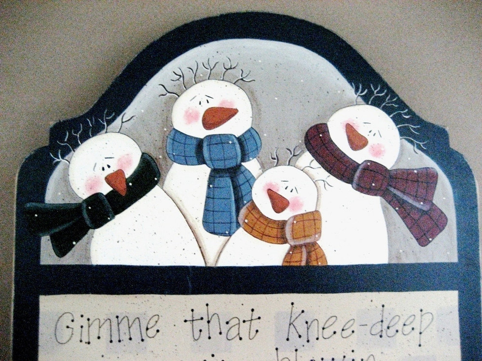 Snowman Winter Sign Wall Hanging Hand Painted | Etsy