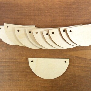 Wood Half Circle Half Moon Earring Pendant Blanks Laser Cut Shapes - Etsy