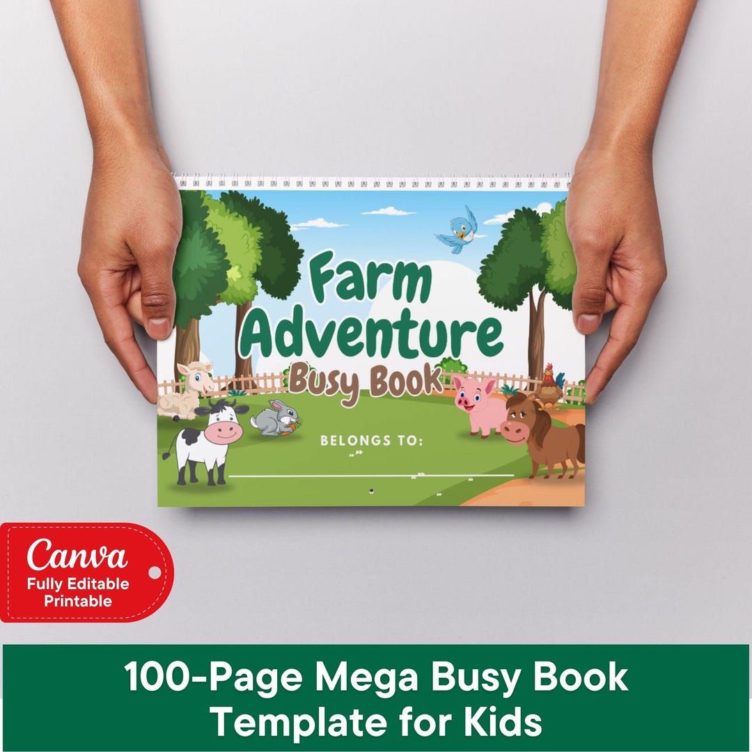 Farm Animal Busy Book Printable Preschool Worksheets Homeschool ...