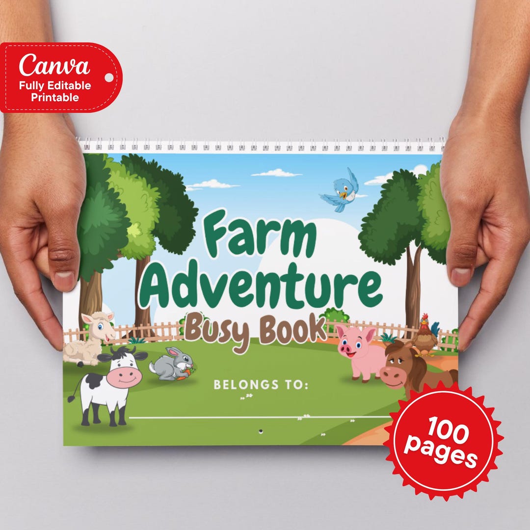 Farm Animal Busy Book Printable Preschool Worksheet Pre K Curriculum ...