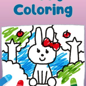 Printable Bunny Coloring Book for Kids | Cute Bunny & Eggs 10 Activity ...