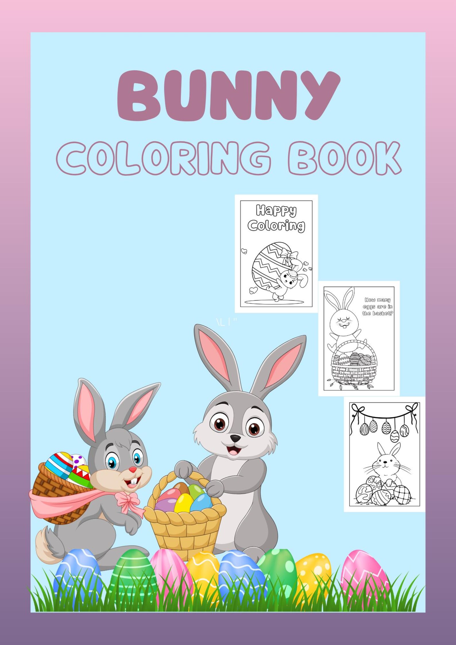 Printable Bunny Coloring Book for Kids | Cute Bunny & Eggs 10 Activity ...