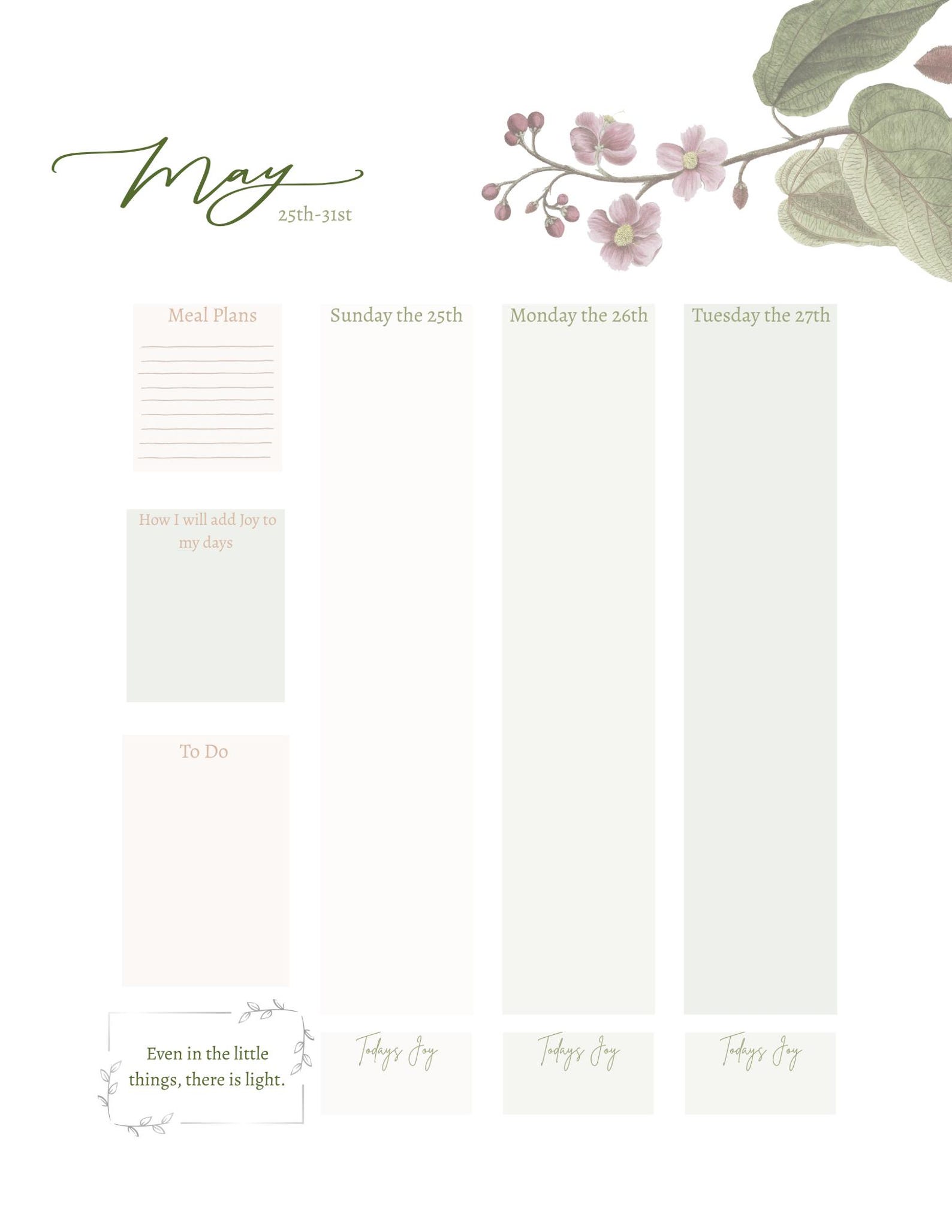 Printable May Calendar Planner | Minimalist Printable Bundle | Instant ...