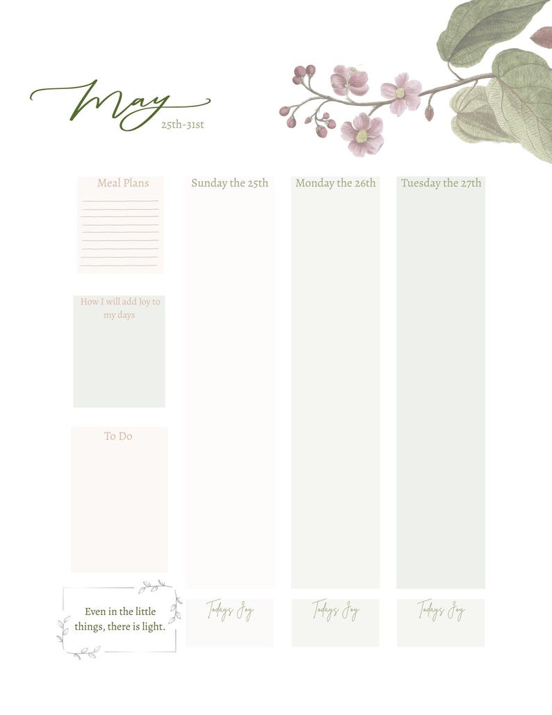 Printable May Calendar Planner | Minimalist Printable Bundle | Instant ...