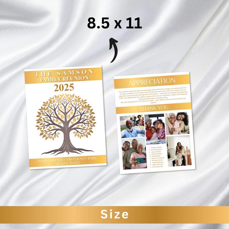 Family Reunion Program Template: Editable Keepsake Booklet (PDF ...