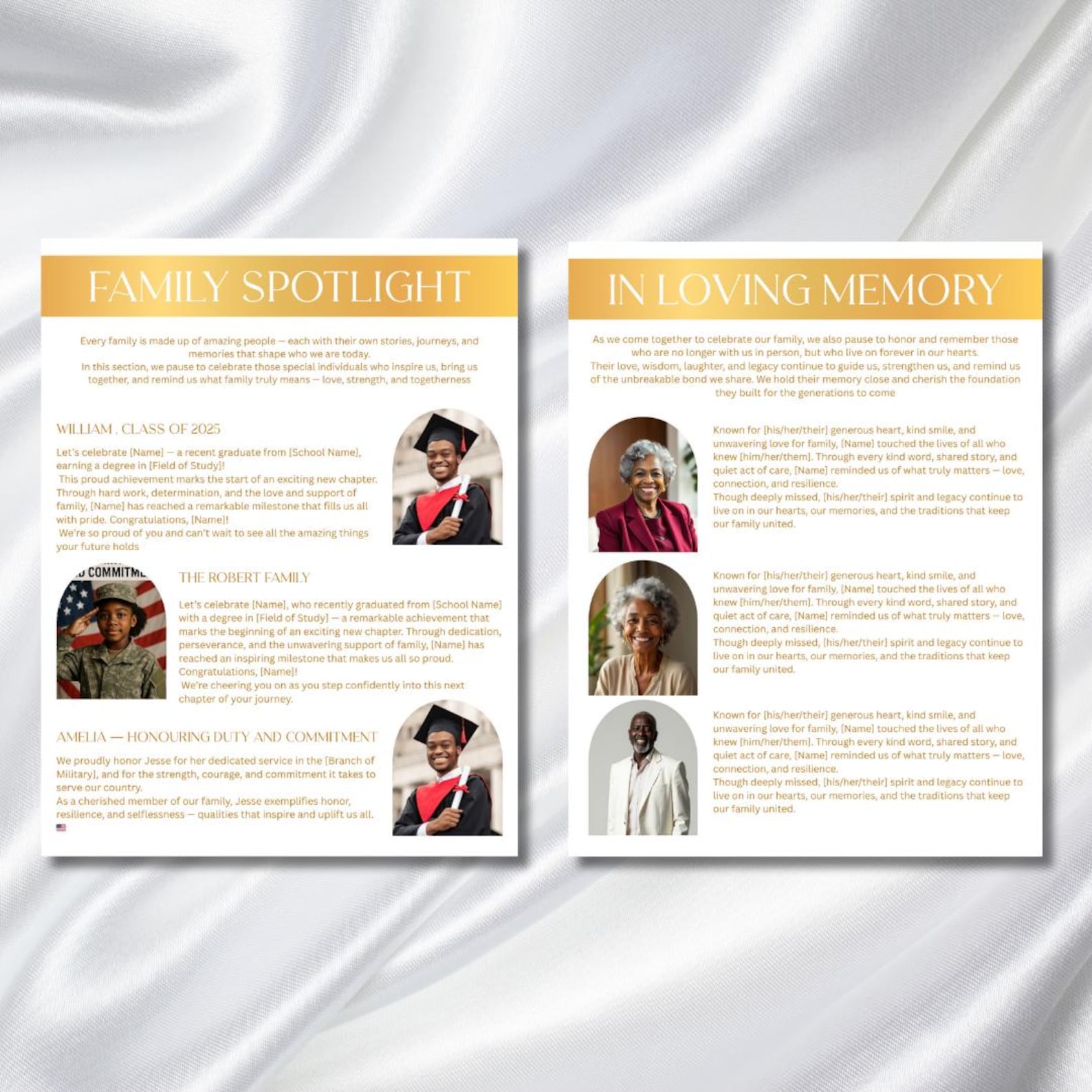 Family Reunion Program Template: Editable Keepsake Booklet (PDF ...