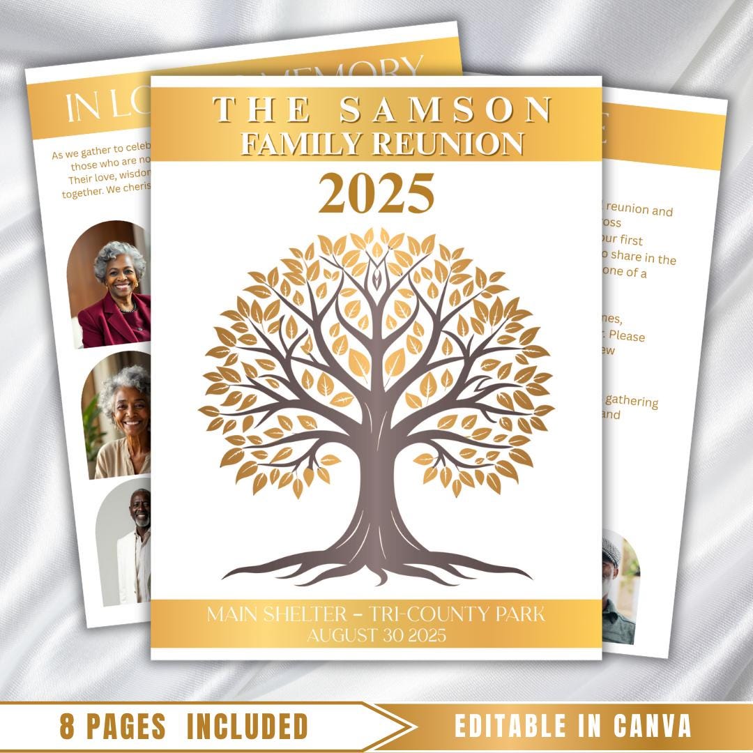 Family Reunion Program Template: Editable Keepsake Booklet (PDF ...