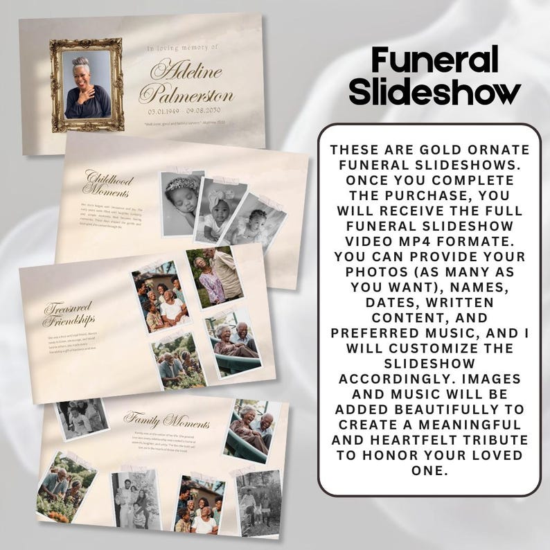 Custom Funeral Slideshow Video – Celebration of Life Memorial (24 Hour ...