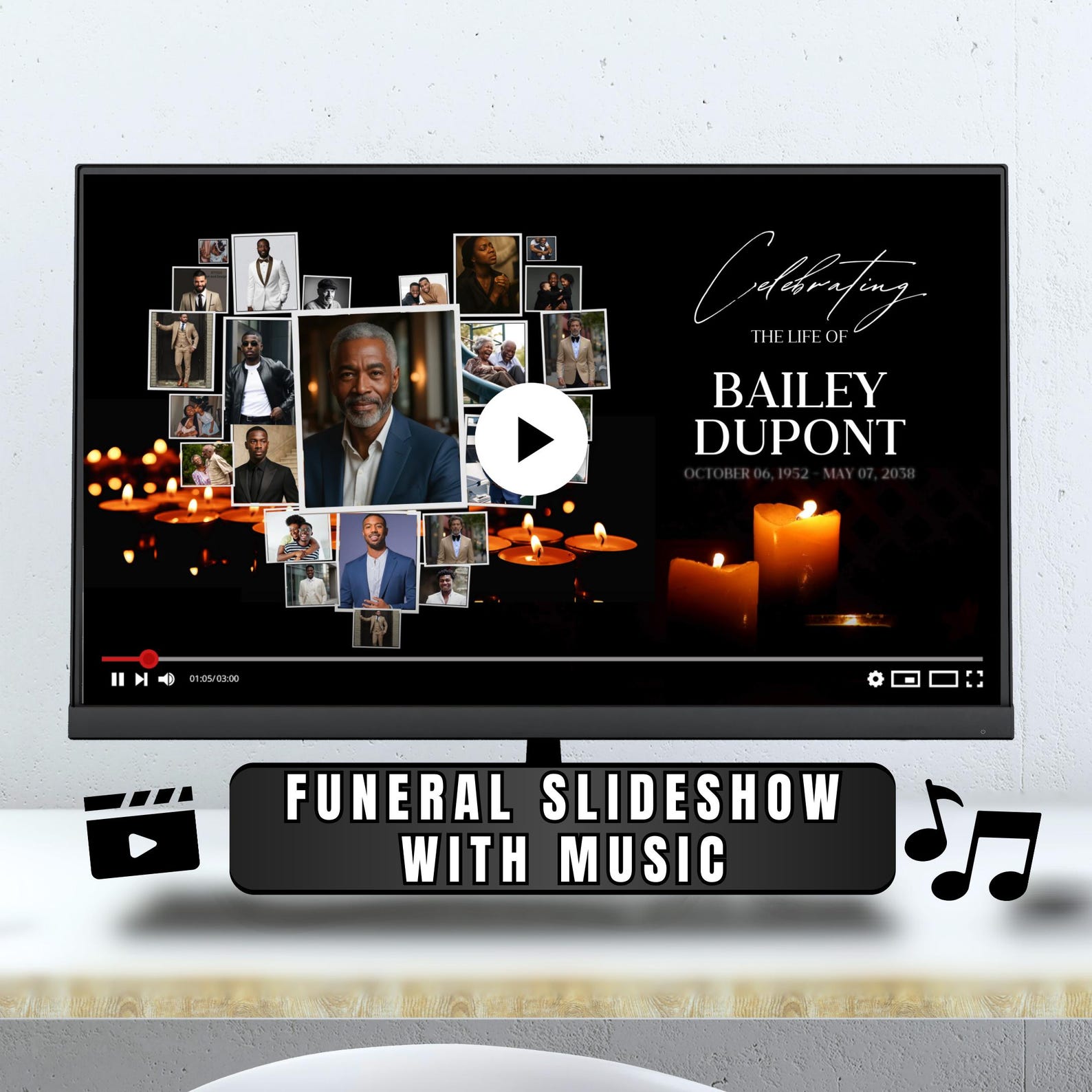 Funeral Memorial Slideshow – Celebration of Life Video, in Loving ...
