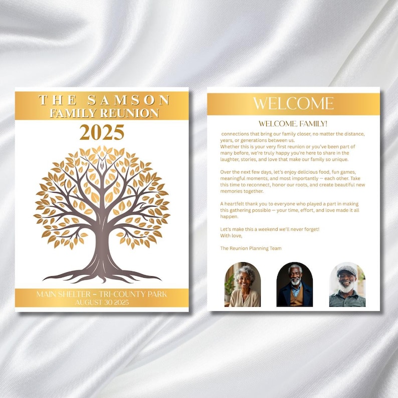 Family Reunion Program Template: Editable Keepsake Booklet (PDF ...