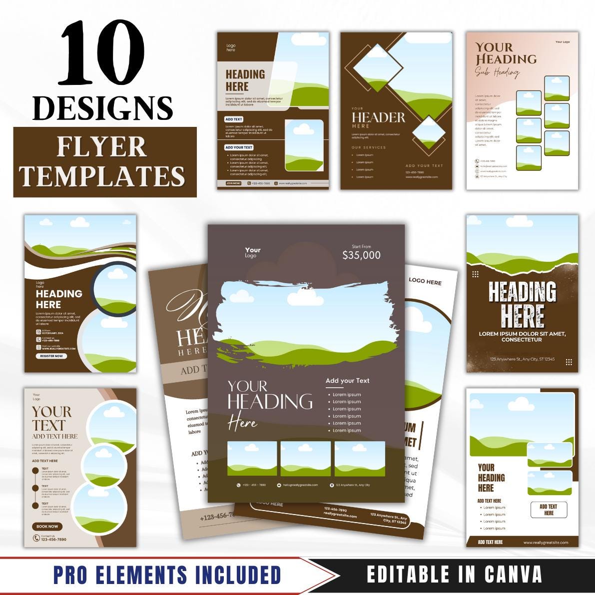 Editable Business Flyer Template Canva: Marketing Bundle (digital ...