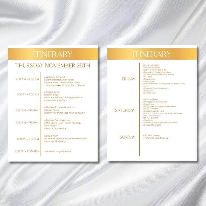 Family Reunion Program Template: Editable Keepsake Booklet (PDF ...