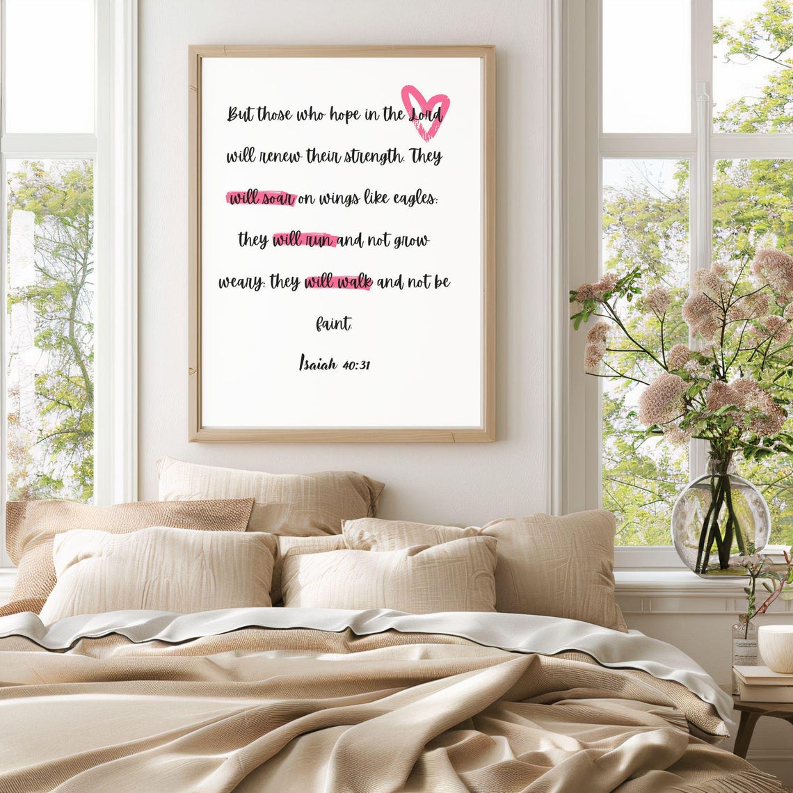 Christian, Wall Art, Uplifting, Wall Decor, Bible Verse, Strength ...