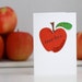 Teacher Card merci Teacher Card With Red Apple Accented With Glitter - Etsy