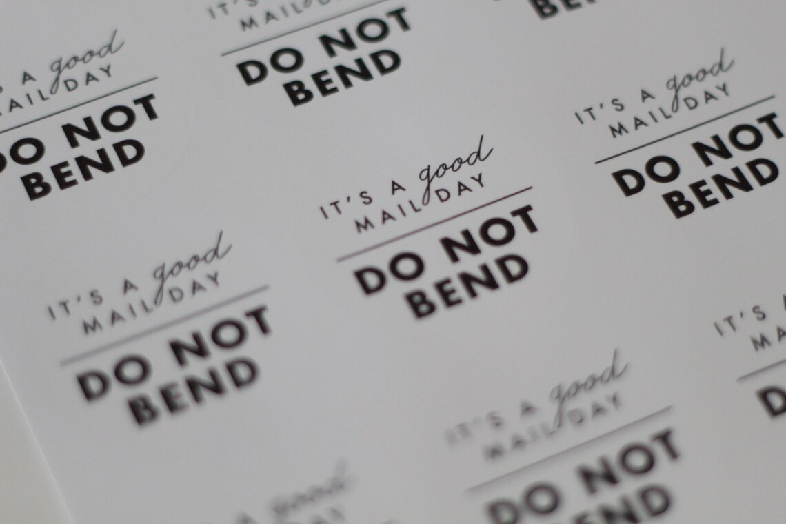 DO NOT BEND Stickers // Do Not Bend // Shipping Labels // | Etsy