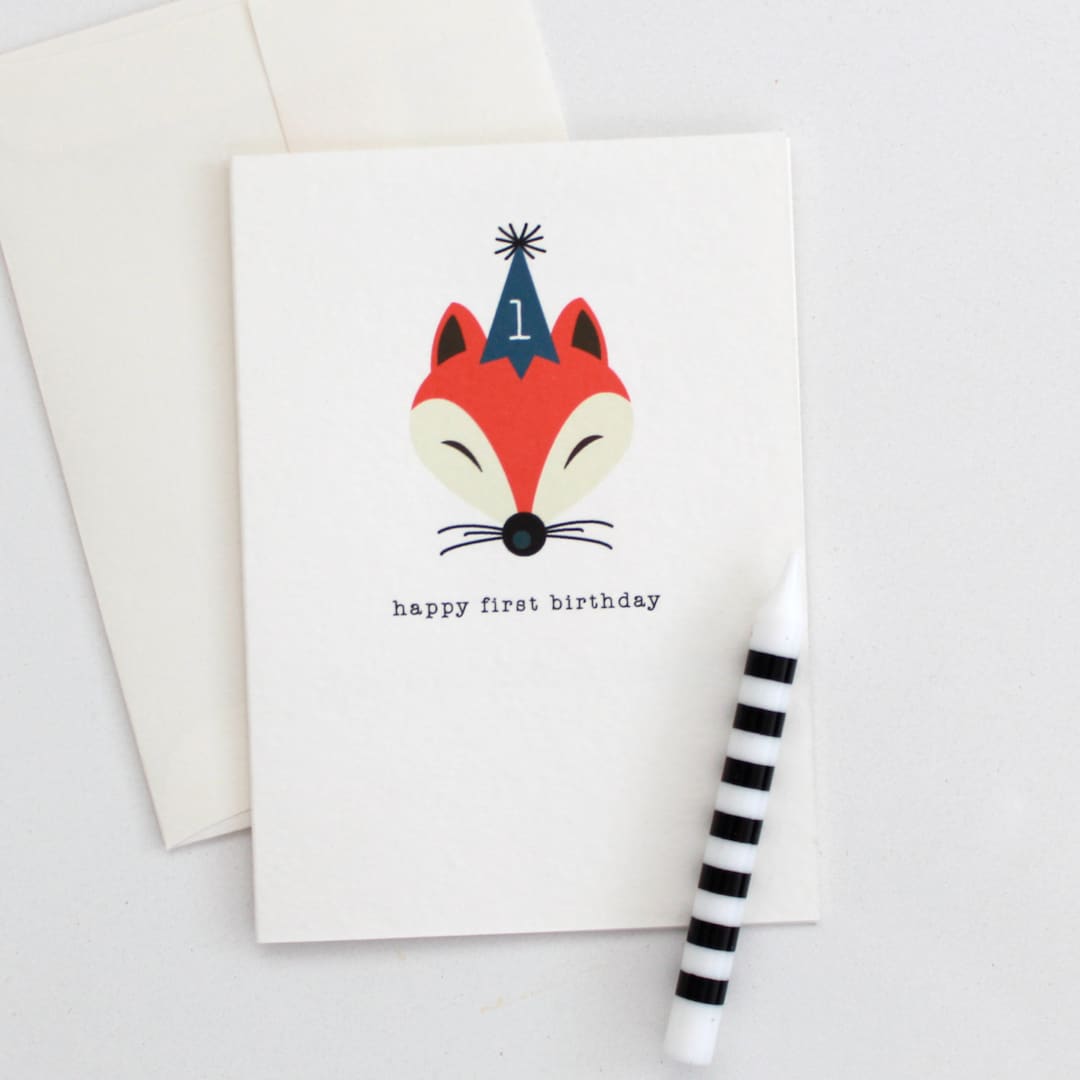 Custom Age Happy Birthday Fox Card / Card With a Fox / Fox Birthday ...