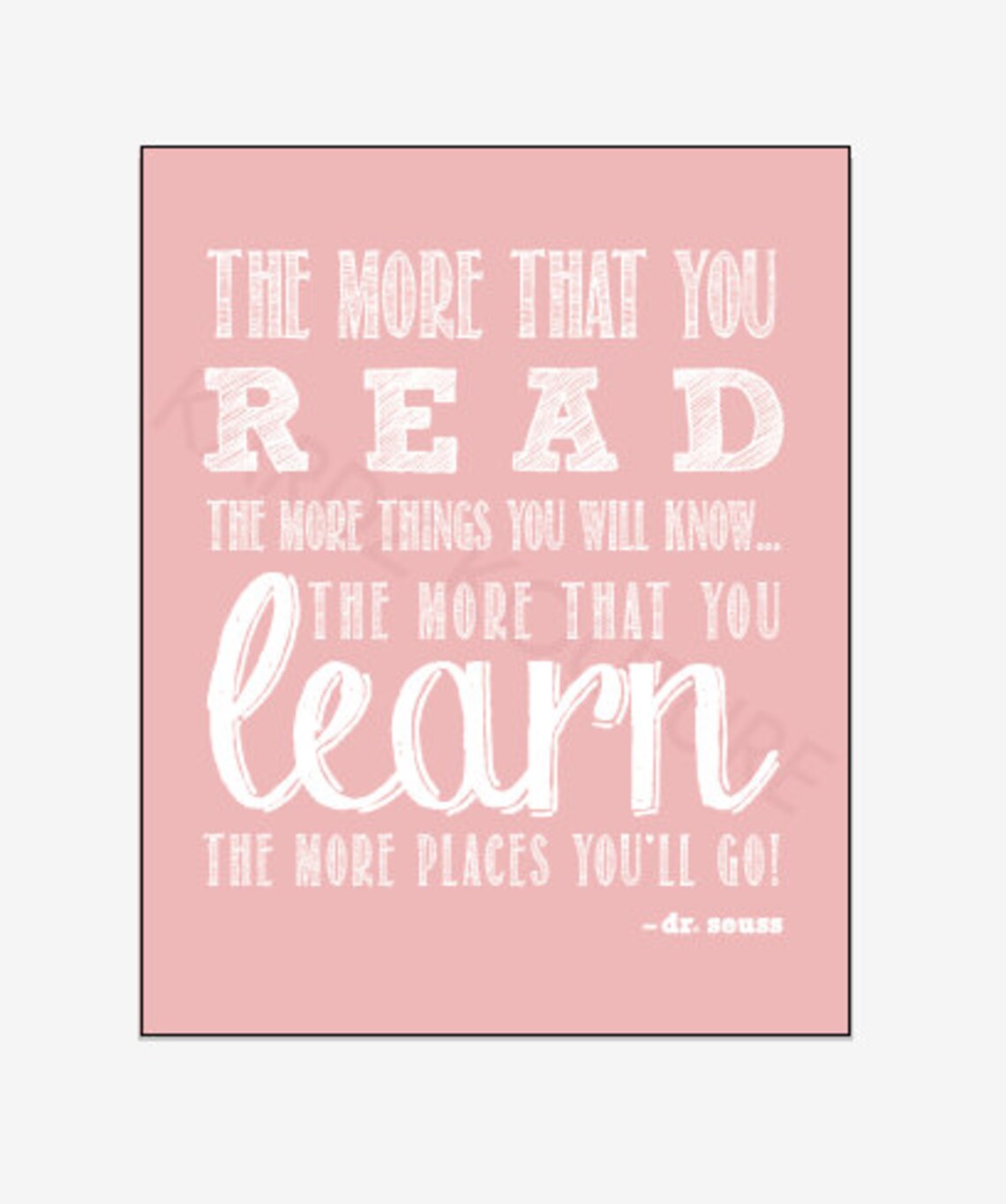 Dr. Seuss Print Size 8x10 the More That You Read the - Etsy