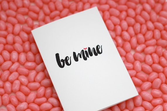 BE MINE Card / Anniversary Card / Generic Card / Pink Heart / | Etsy