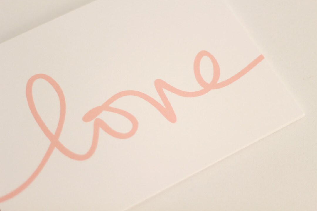 LOVE Print // Love Art // Peach Love Print // Hand Lettering - Etsy