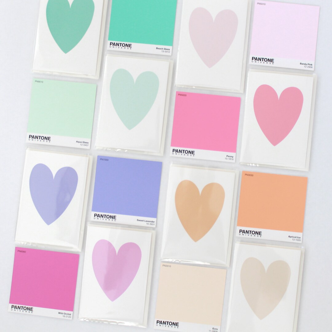 ASSORTED Coloured Hearts Pick Your Colour Coloured Heart Cards Heart ...