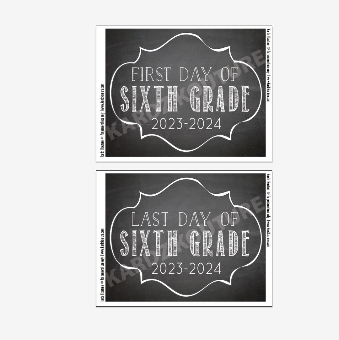 Sixth Grade 2023-2024 / Chalkboard Print / Size 8x10 / Instant - Etsy