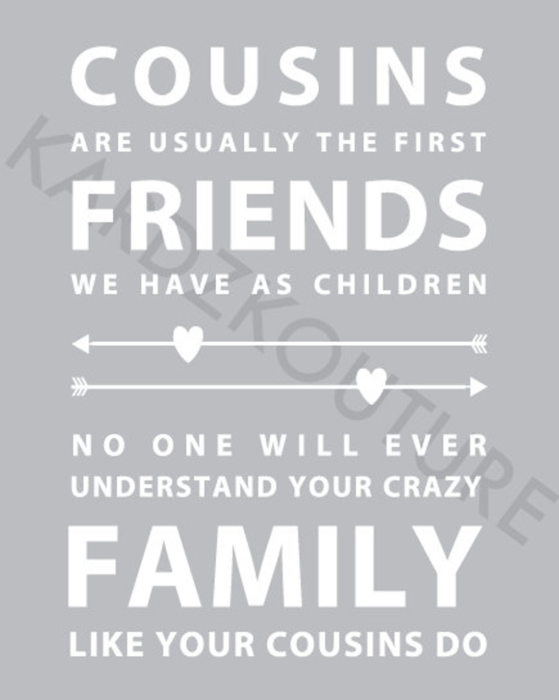 Typography Print cousins Art Print Art to Frame - Etsy