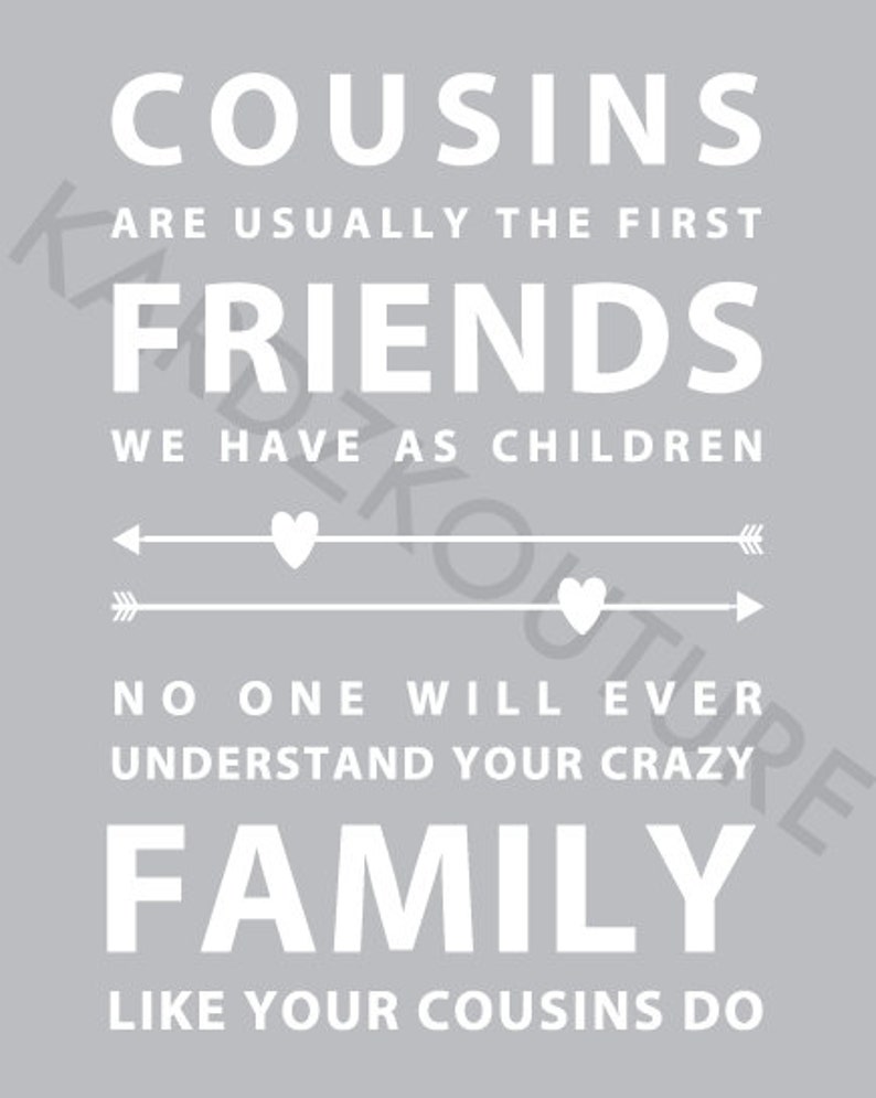 Typography Print cousins Art Print Art to Frame - Etsy
