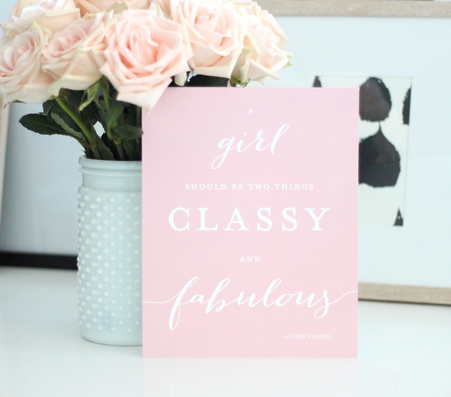 Coco Chanel Typography Print a Girl Should Be Two Things - Etsy Canada
