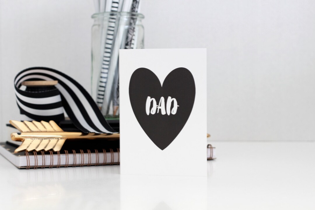 DAD HEART CARD // Father's Day Card // Dad Birthday Card - Etsy