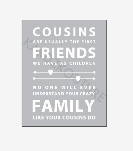 Typography Print Cousins art print art to frame | Etsy