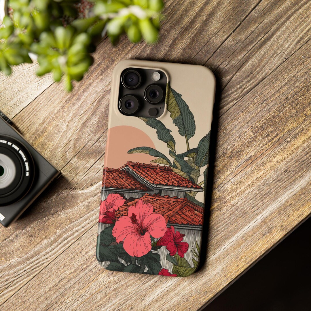 Tropical Hibiscus Phone Case – Slim Floral Design - Etsy