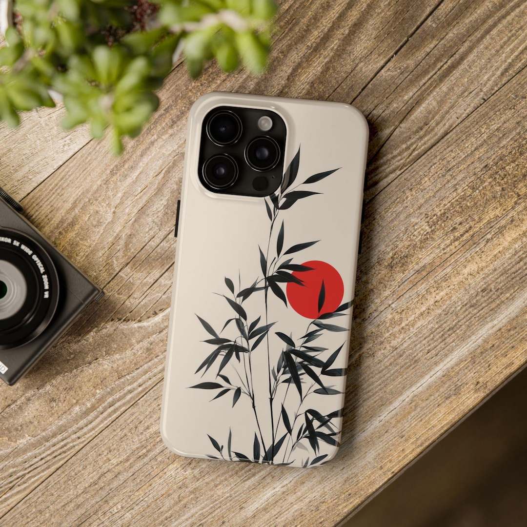 Japanese Bamboo Art Phone Case, Zen Red Sun iPhone Cover - Etsy