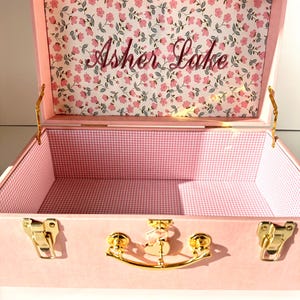 Personalized Leather Baby Keepsake Trunk Large Storage Gift for Newborn ...