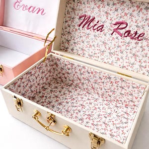 Personalized Leather Baby Keepsake Trunk Large Storage Gift for Newborn ...