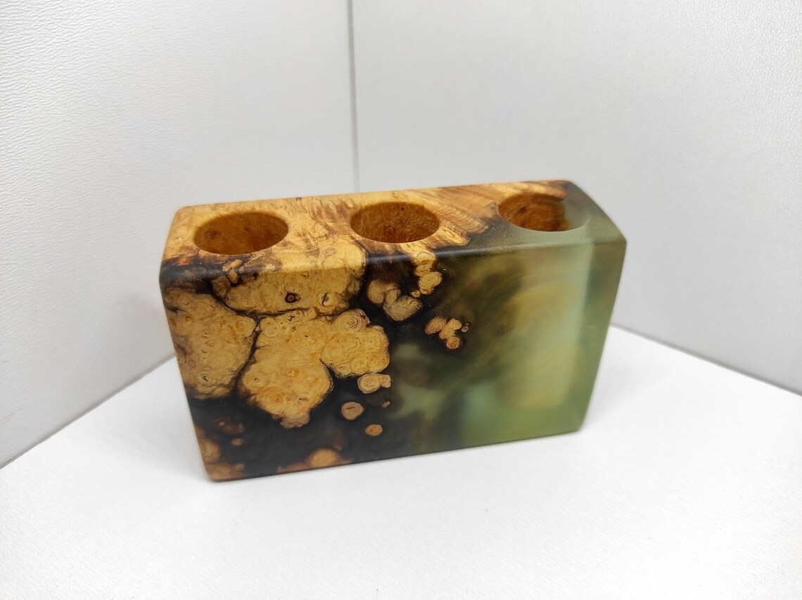 Hybrid Pen Holder 5/8" Boxelder Maple Wood Pencil Organizer / Desktop ...