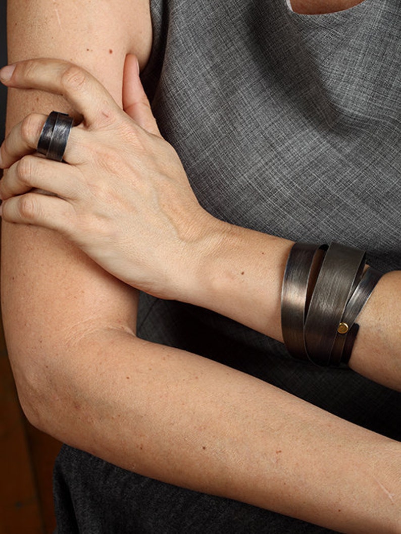 Titanium bracelet wide bangle bracelet modern bracelet | Etsy