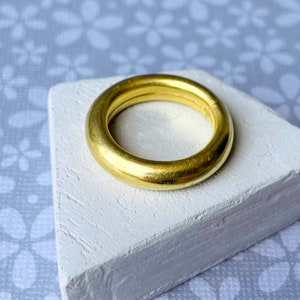 18k Real Gold Doughnut Ring Band - Etsy