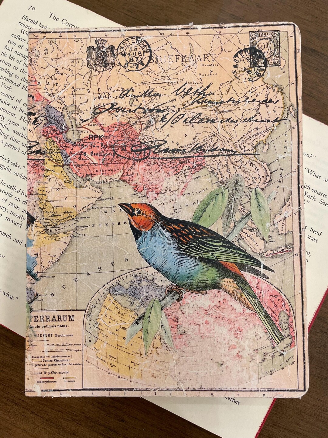 Antique Map Journal, Old Book Decor, Altered Blank Journal, Up-cycled ...