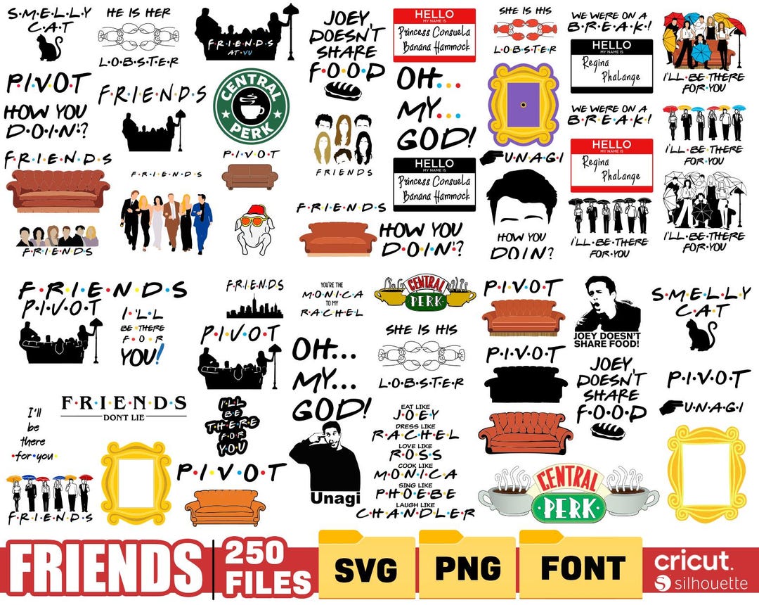 Friends TV Show SVG Pack With 250 Digital Files for Cricut and ...