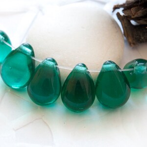 Czech Glass Drops 9x6 Mm Emerald Green 20 Pcs. - Etsy