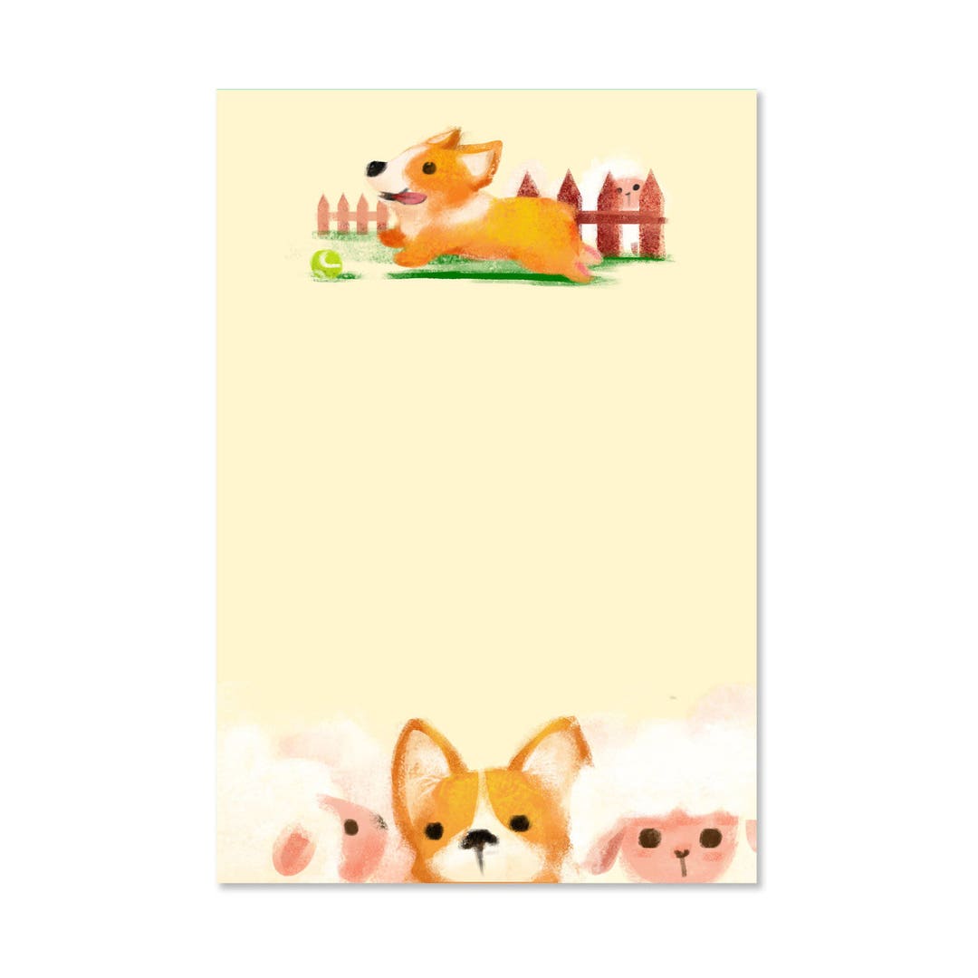 Corgi and Sheep Notepad - Etsy