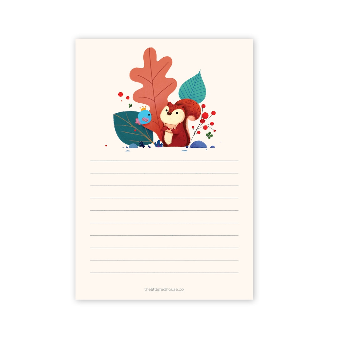 Squirrel and Bird Lined Notepad - Etsy