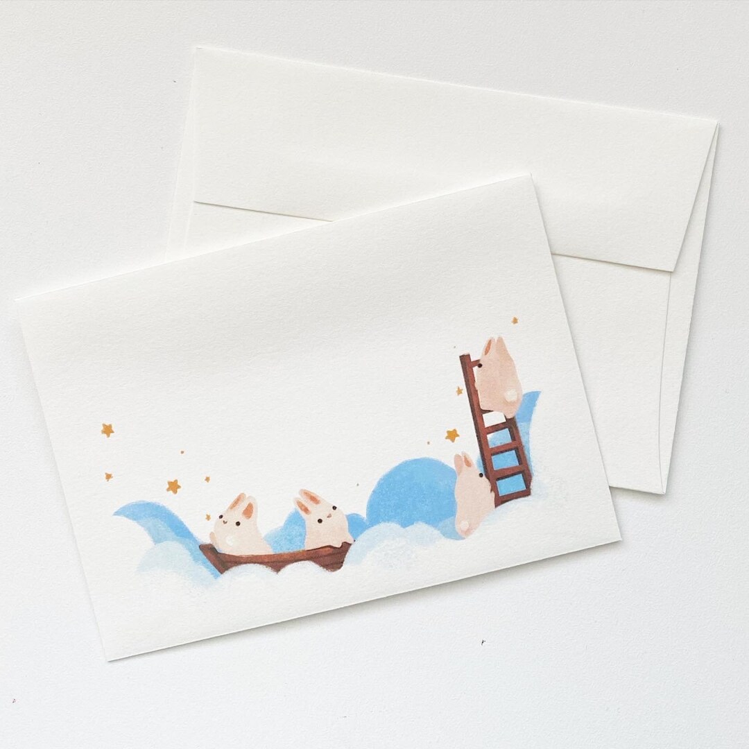 Starry Night Bunny Envelope Set - Etsy