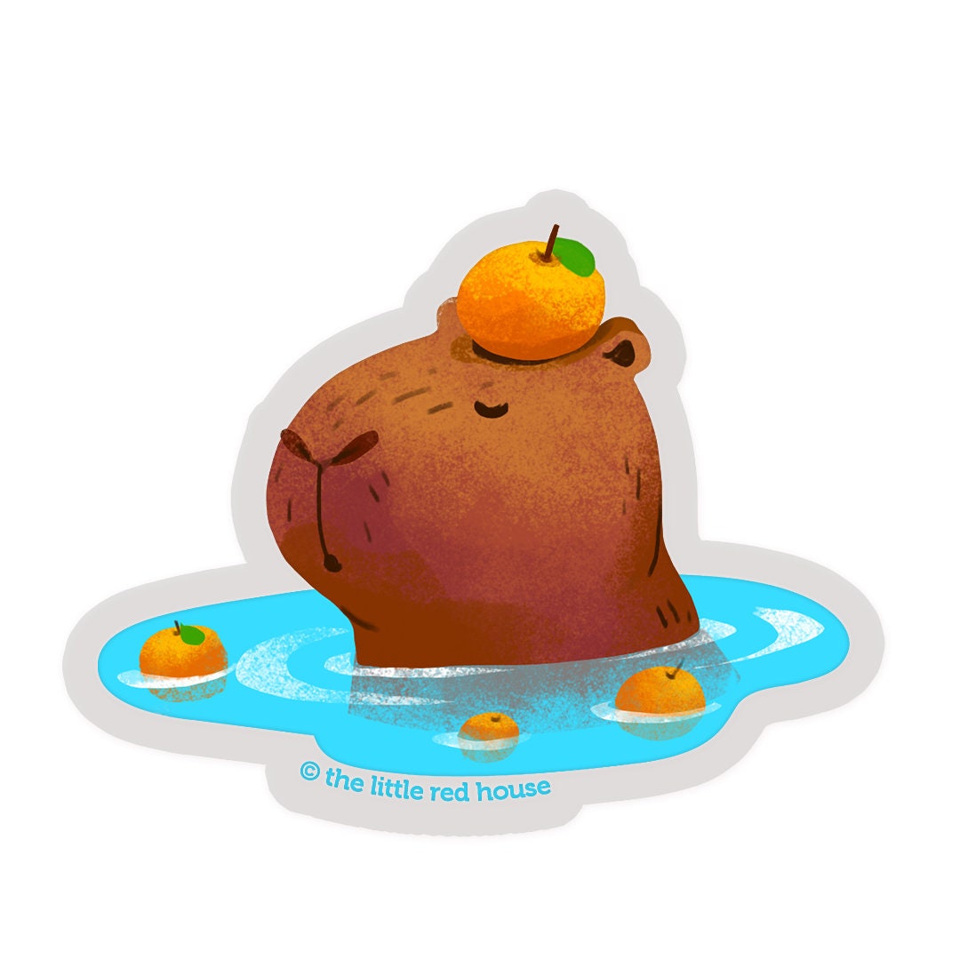 Chill Capybara Onsen Clear Sticker - Etsy