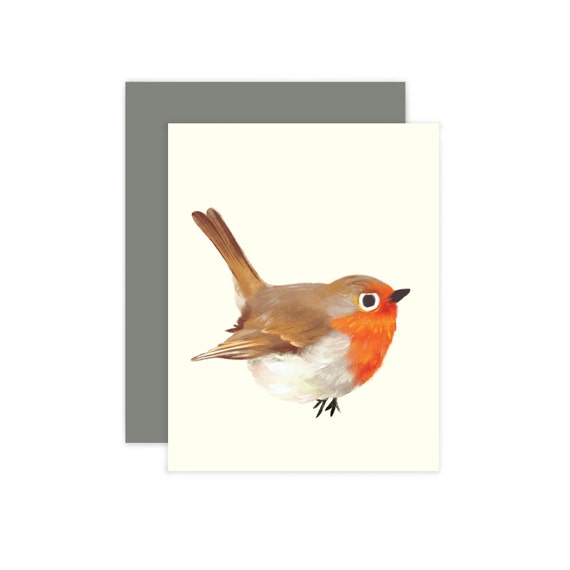 European Robin Card | Etsy