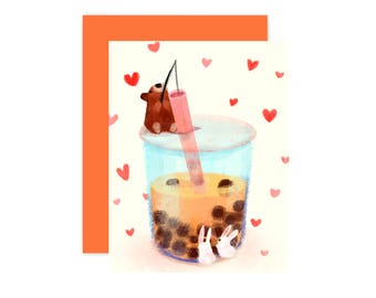 Have a Tea-riffic Birthday Bubble Tea Birthday Card Boba - Etsy