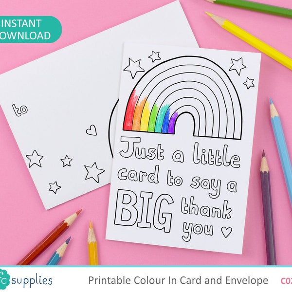 Rainbow Thank You - Etsy