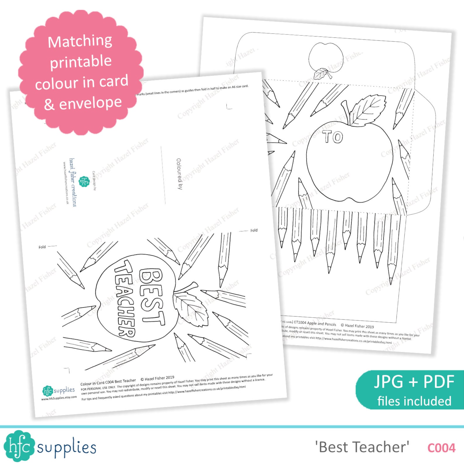 Best Teacher Printable Colour in Card and Envelope Thank You - Etsy