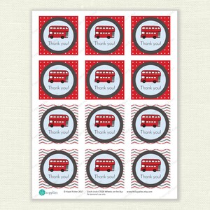 Red Wheels on the Bus Party Set Small - Instant Download Printable ...